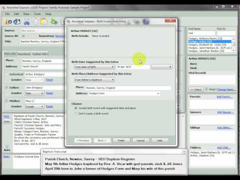 FHUG Ancestral Sources Tutorial C7 Save to Family Historian