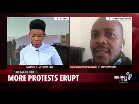 Gauteng Education spokesperson Steve Mabona reacts to protests against oppressive code of conduct