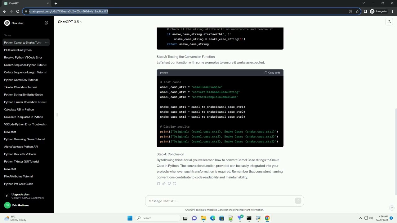 convert camel case to snake case in python