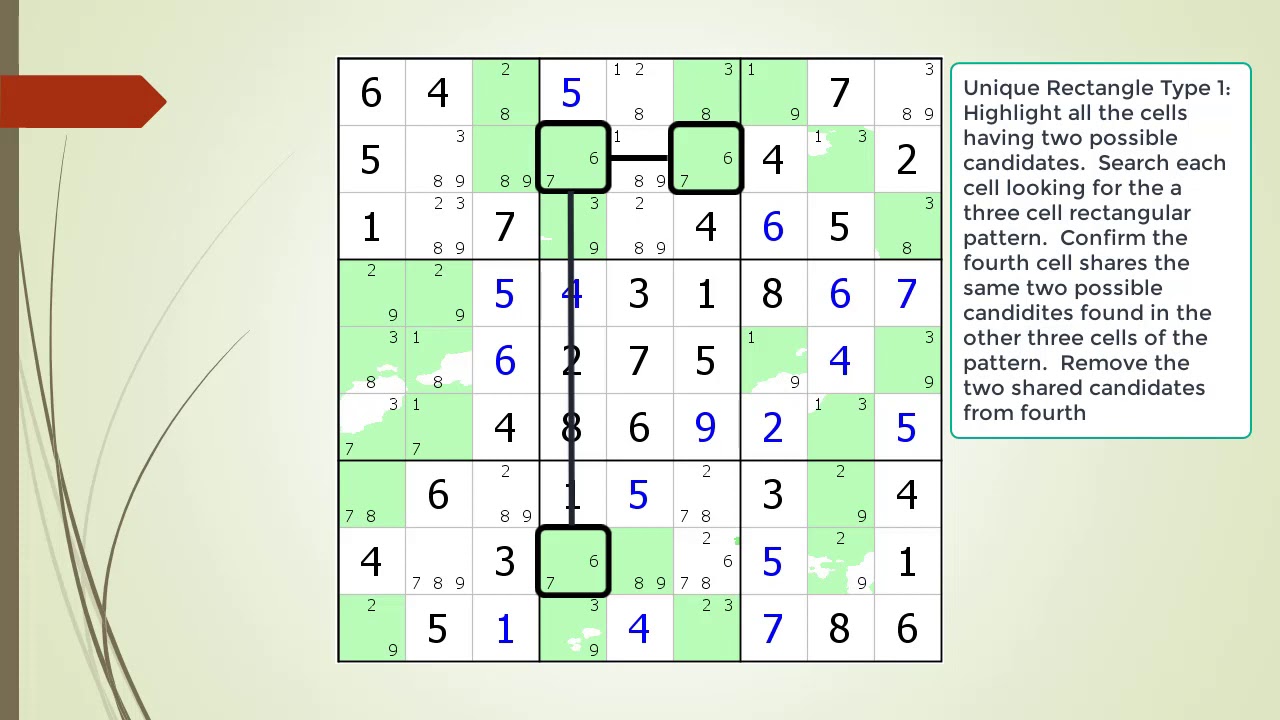 dxSudoku #45 Unique Rectangle Type 1