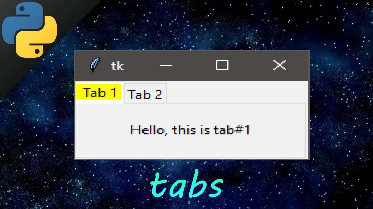 Python tkinter how to add window tabs 📑