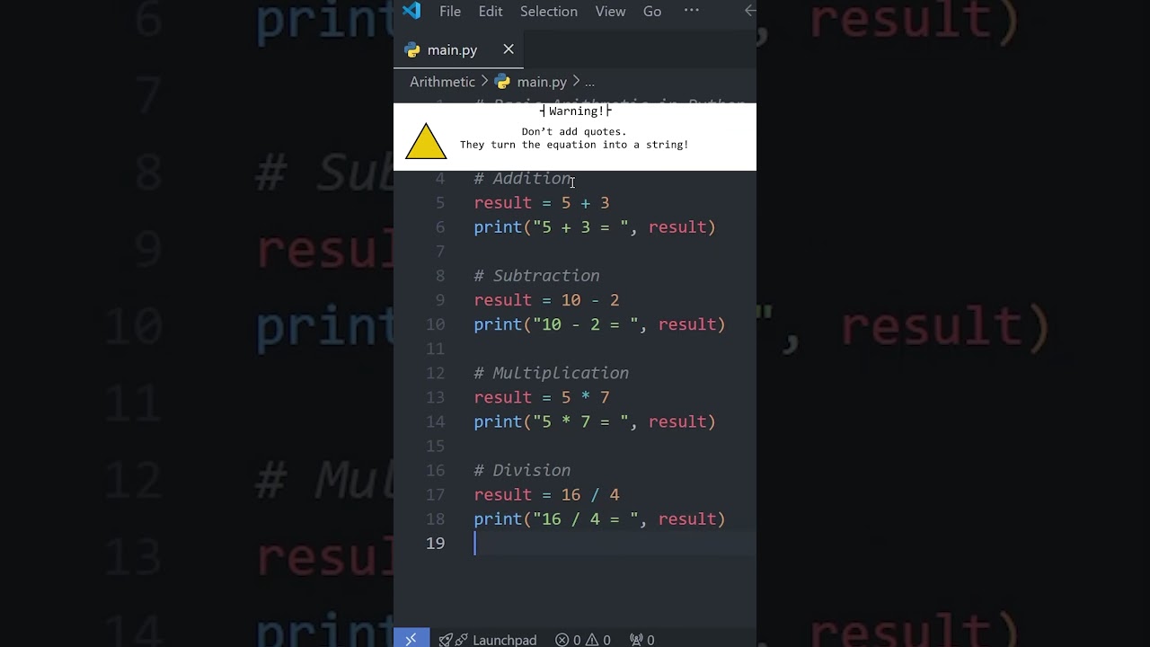 Python Basics: ARITHMETIC OPERATIONS in Under a Minute! 🧮