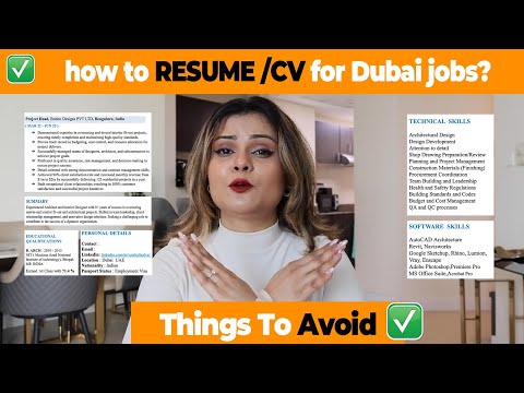 How To Write RESUME / CV for Dubai Job Market ? ✅