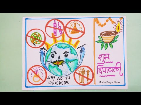 Say no to Crackers Poster with Slogan | Eco-Friendly Diwali Drawing ...