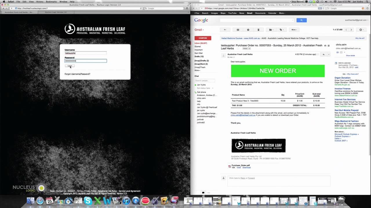 Supplier profile - Managing new orders