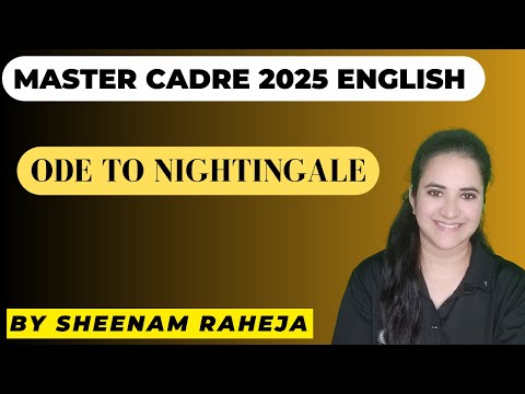 ODE TO A NIGHTINGALE- MASTER CADRE MCQS REVISION #uppgt #uppgtenglish #mastercadre