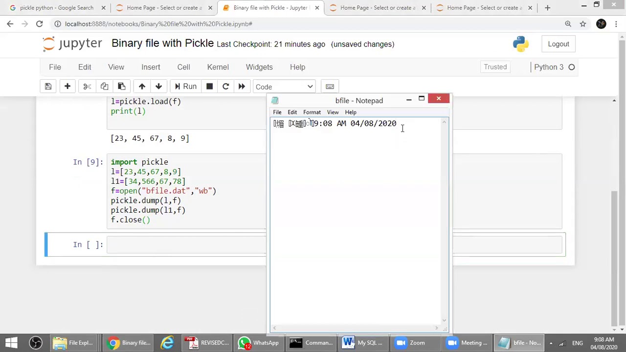 Read /Write Binary File using Pickle Python - Part-1