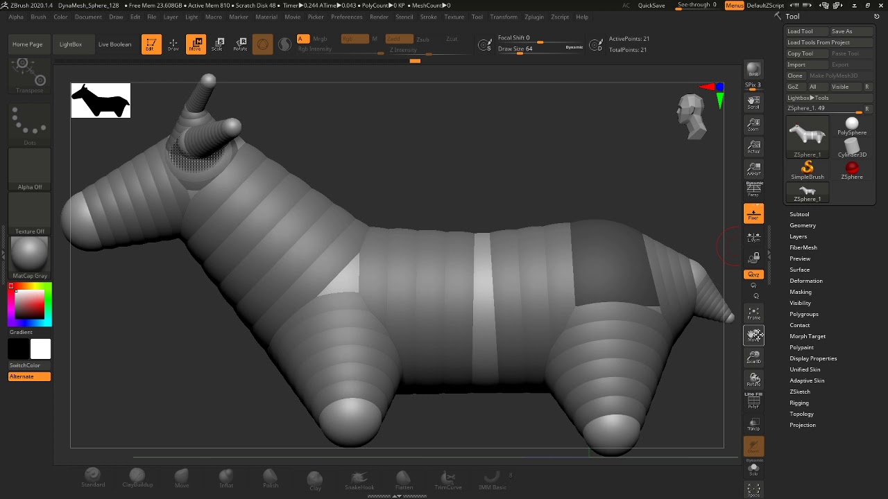 Deer Stag Zbrush Timelapse.