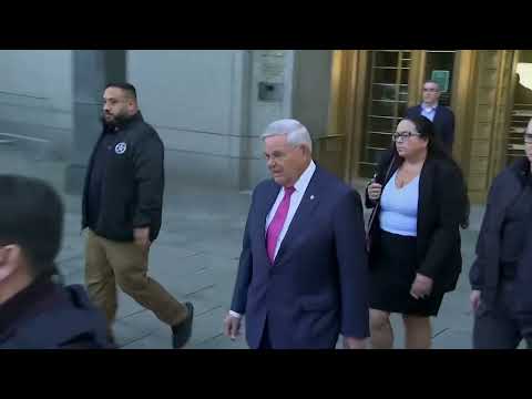 New Jersey Senator Robert Menendez appears in court to be arraigned on new charges