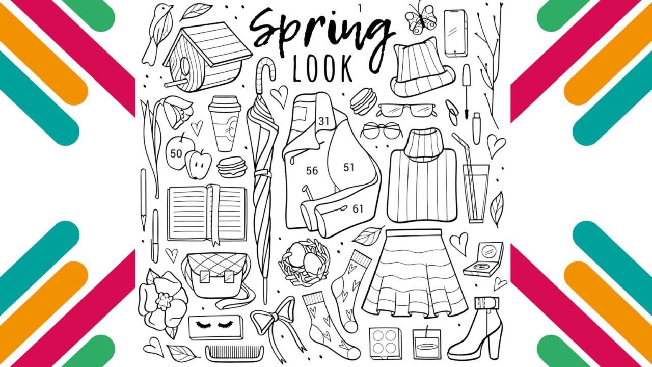 Spring LOOK. Coloring Pages By Numbers