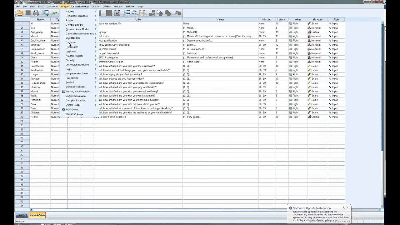 SPSS Tutorial 12 - Correlation & Regression