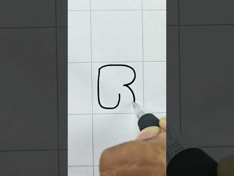 R - How to draw alphabet in bubble letters | Graffiti Letter - R
