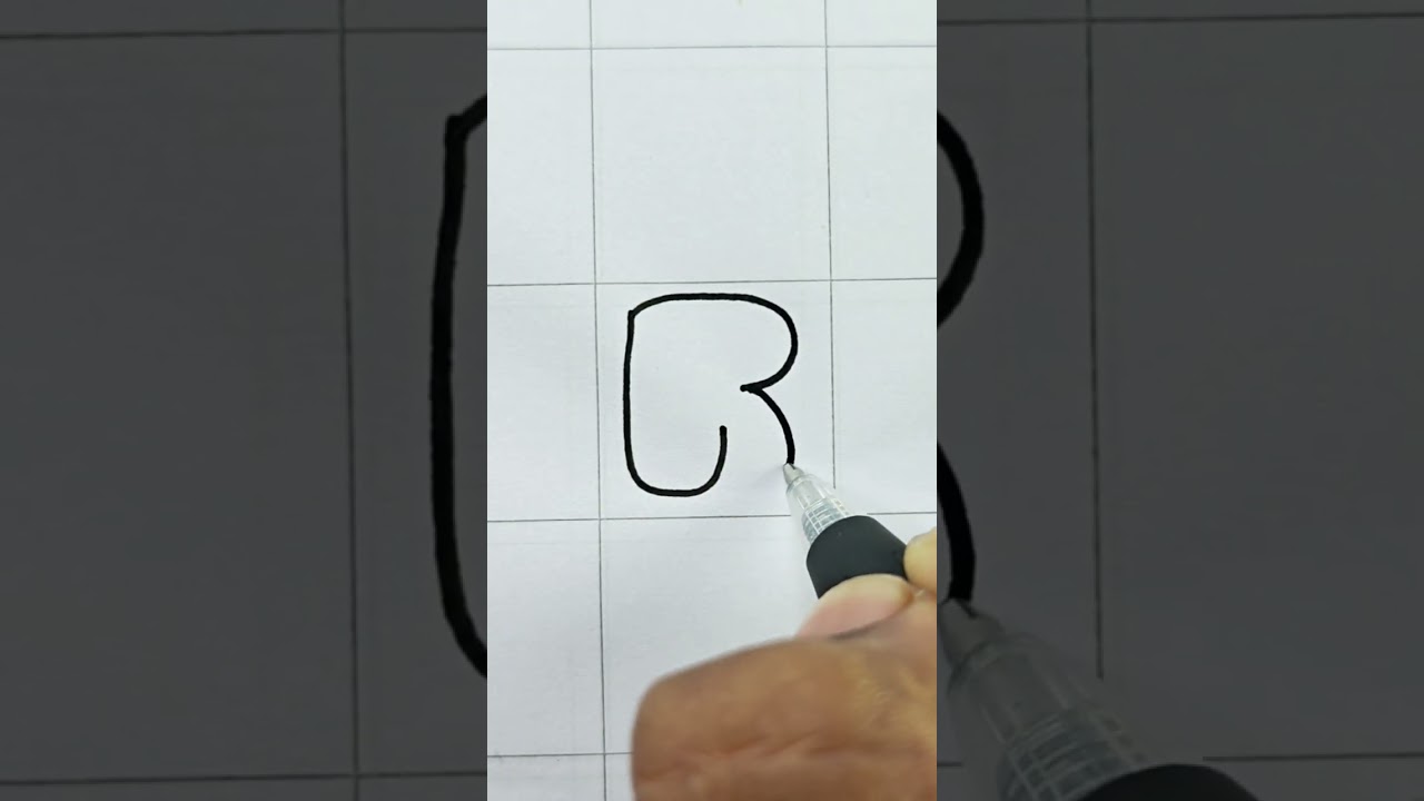 R - How to draw alphabet in bubble letters | Graffiti Letter - R
