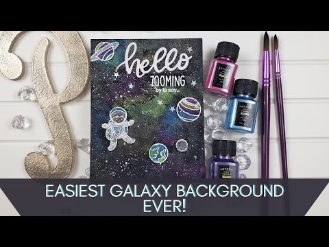 The Easiest Galaxy Background! One-Layer Card Without Masking!