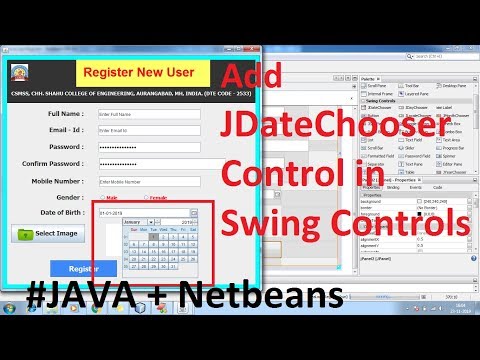 How to install add JDateChooser, JCalendar Date Picker in netbeans IDE Swing