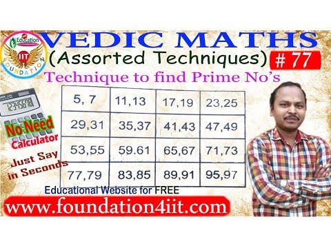 Technique to find Prime Numbers between 1 to 100 || Vedic Maths! # 77 ||