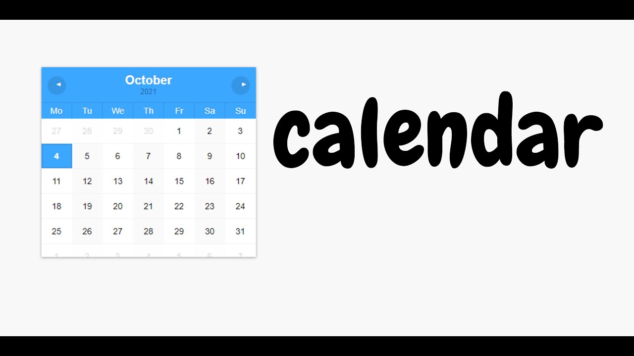How to make a calendar by html CSS Javascript | Source code