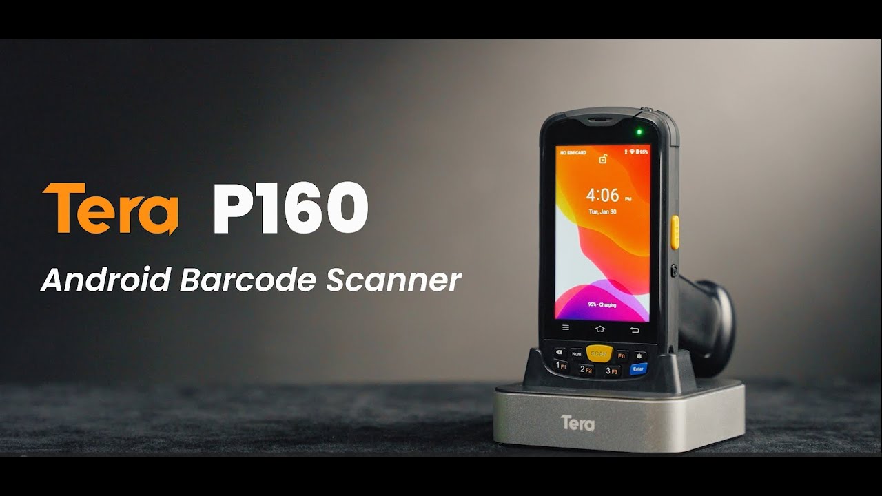 Tera Android 10 Barcode Scanner Mobile Computer with Charging Cradle Pistol Grip P160
