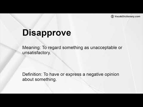 Disapprove Meaning