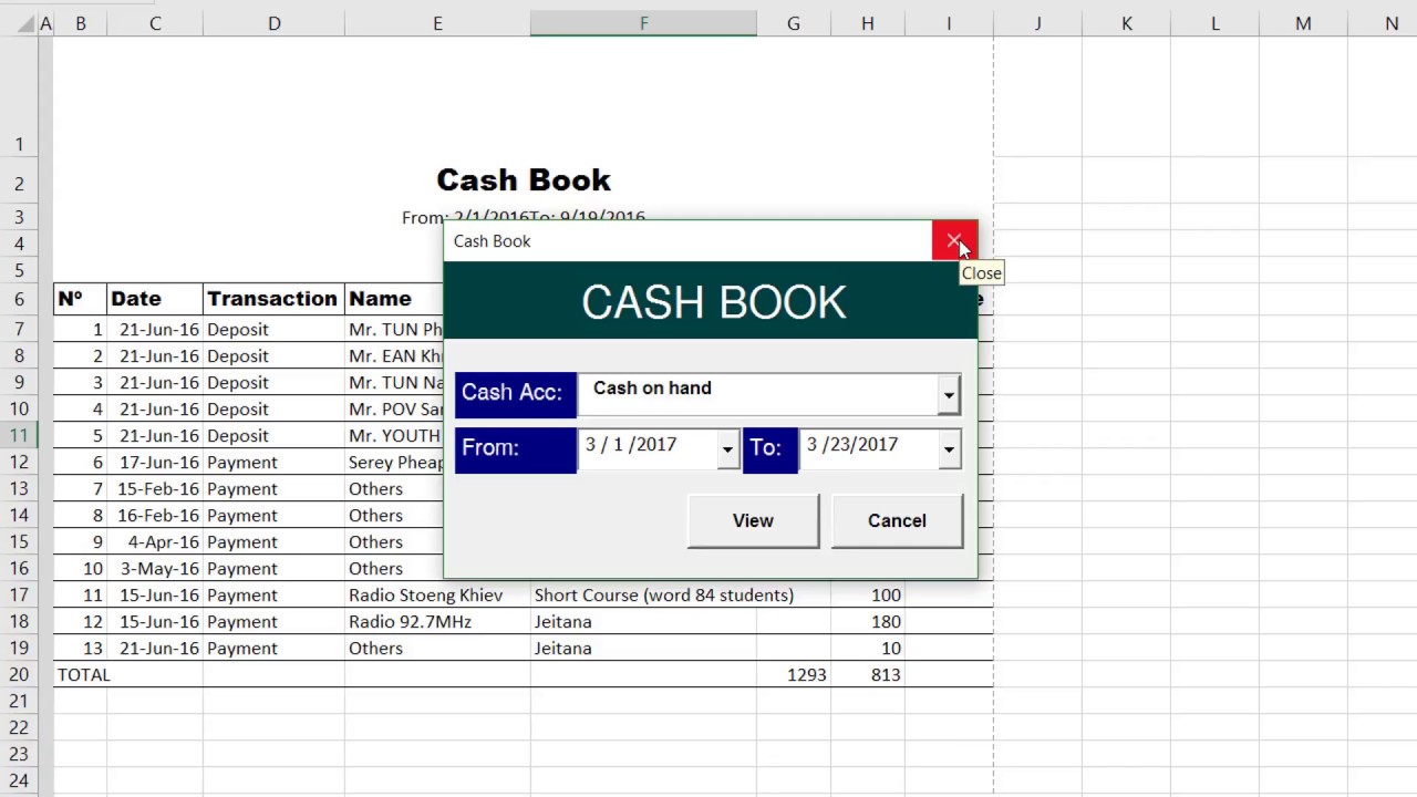 Select time range in SQL code