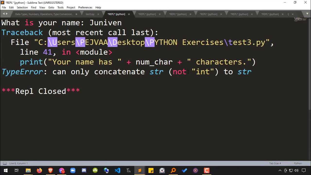 10 -  Type Error, Type Checking, and Type Conversion in Python