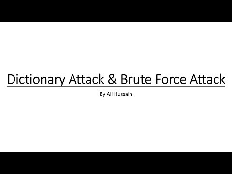 Dictionary Attack & Brute Force Attack (Minified Version)