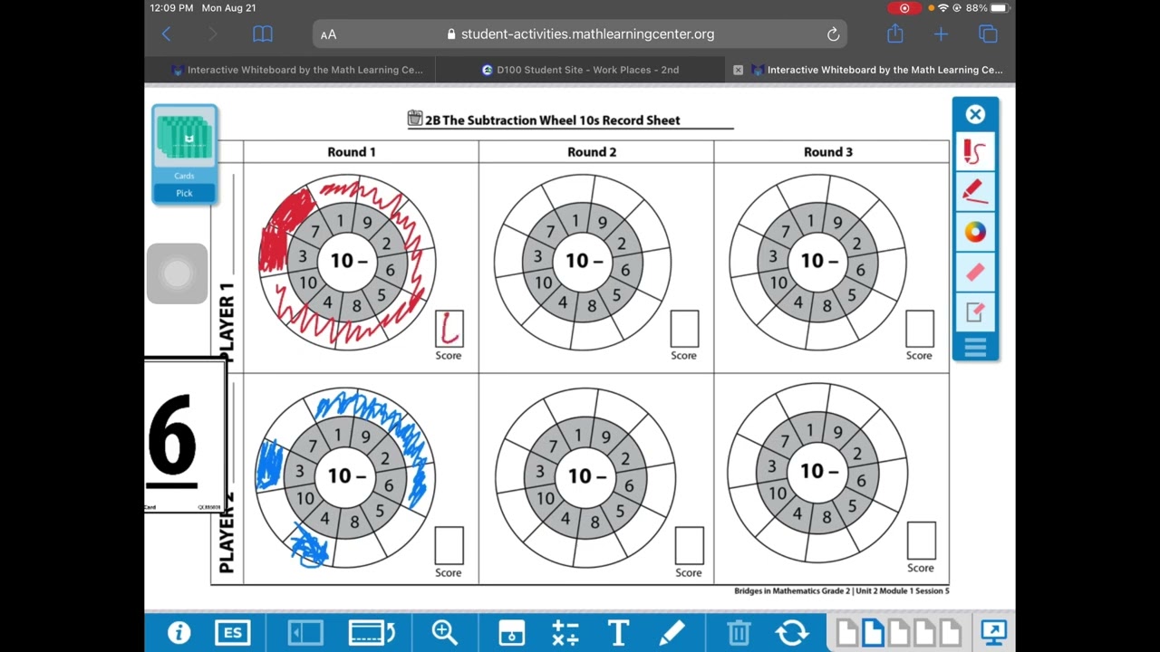 2B Subtraction Wheel