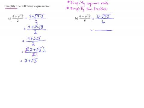 MTH 65 (m8v10) Simplifying Expressions with Square Roots in Fractions