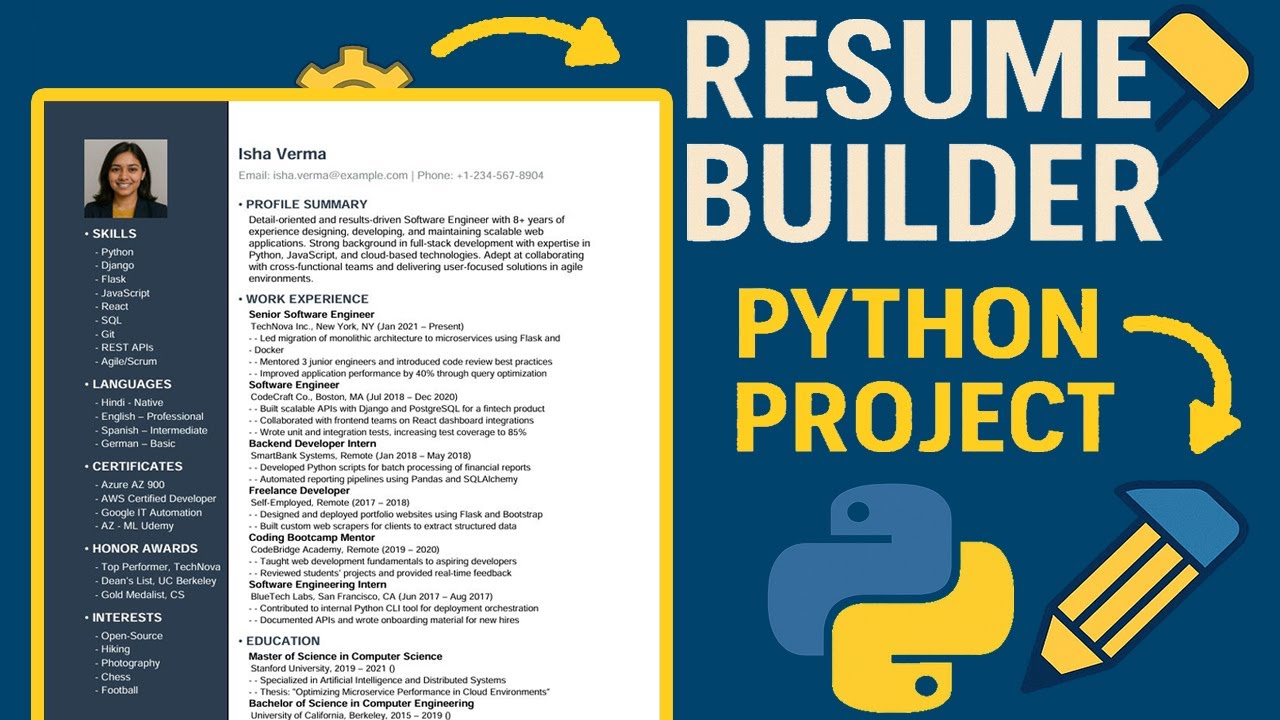 🔥 How to Build a Resume Builder Python App [ 2025 Update ] Python + ReportLab | Python GUI Project