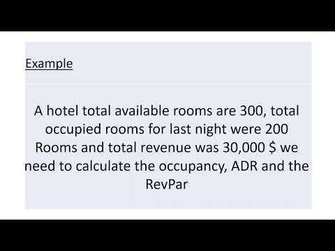 How to calculate Occ, ADR & RevPar