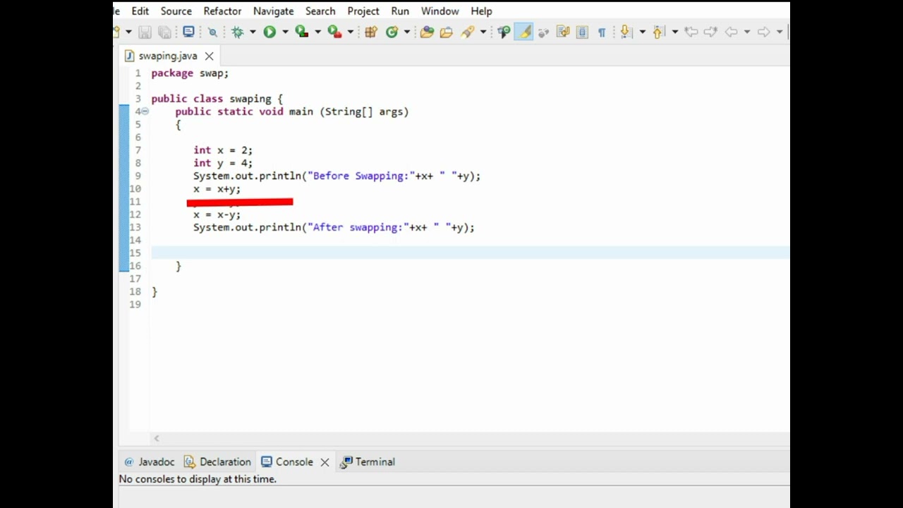 How to swap two numbers in java without using third variable