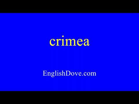 How to pronounce crimea in American English