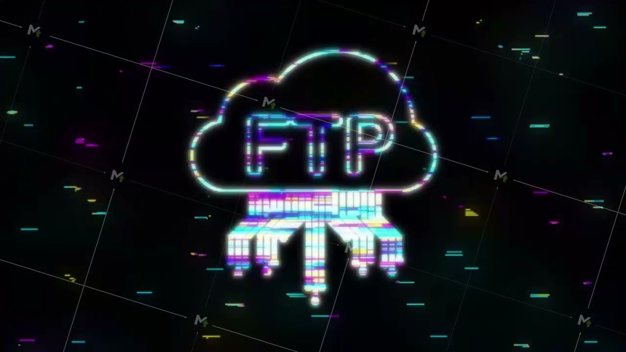 FTP file transfer icon. FTP technology icon. Transfer data to server. Motion Graphic