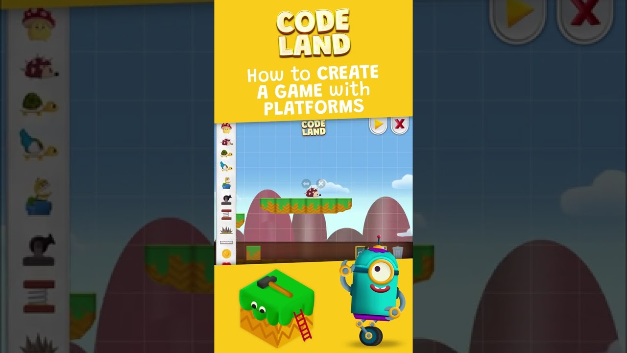 Create Platforms. Enemies - Code Land