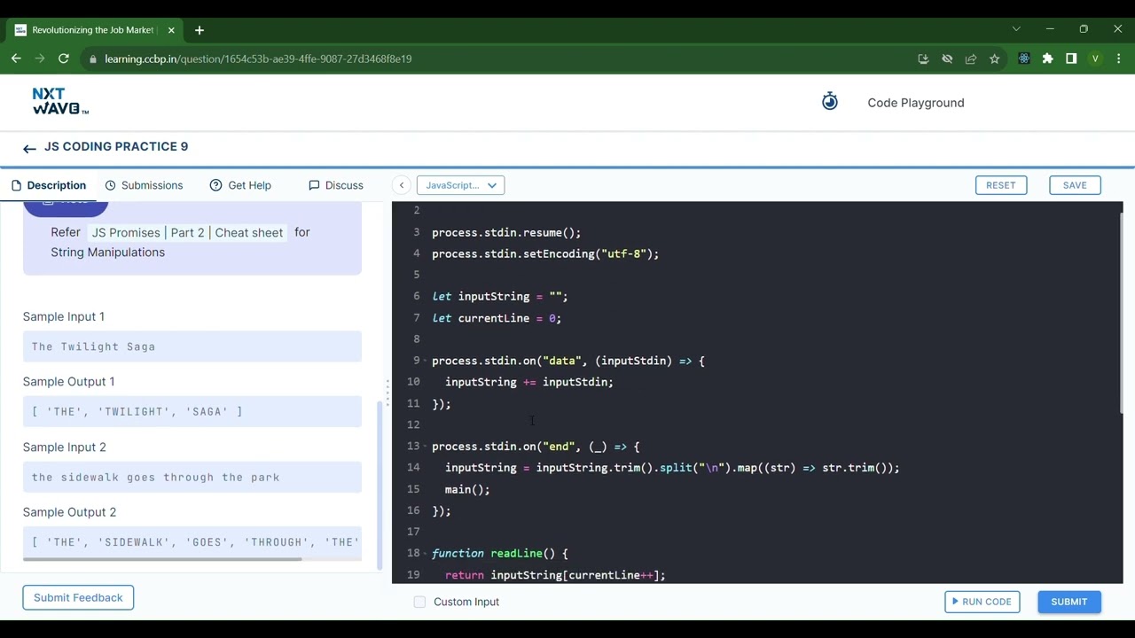 JS Coding Practice 9 | Promises and Array Methods | JavaScript Essentials | NxtWave | ccbp 4.o