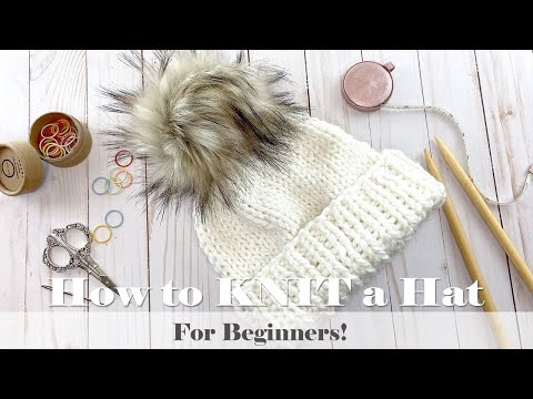 How to KNIT a HAT for Beginners // TUTORIAL!