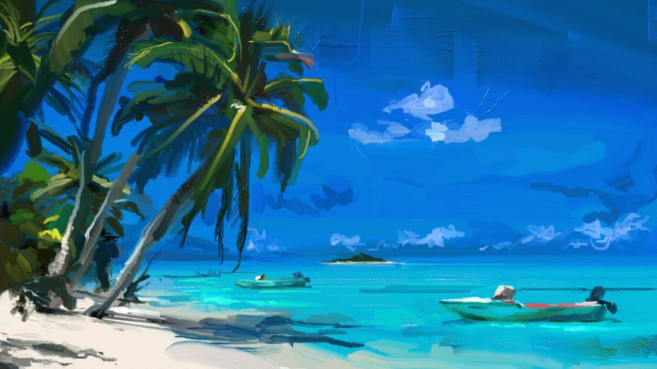 Boats at the Beach - Artrage Timelapse Speedpaint