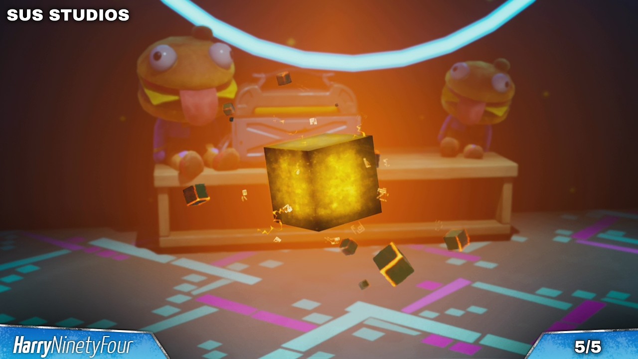 Find all Chaos Cubes in or Around Sus Studios Locations - Fortnite