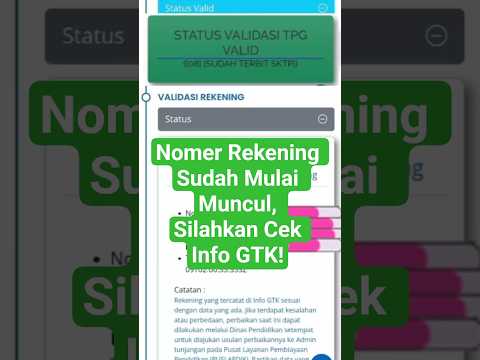 Nomor Rekening Sudah Mulai Muncul Untuk Guru Kode 08, Silahkan Cek Info GTK! #validasirekening #tpg