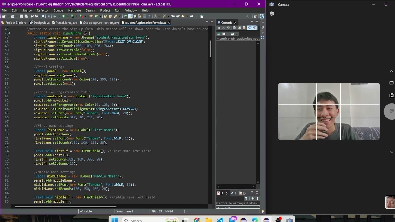Java Swing | Student Registration Form