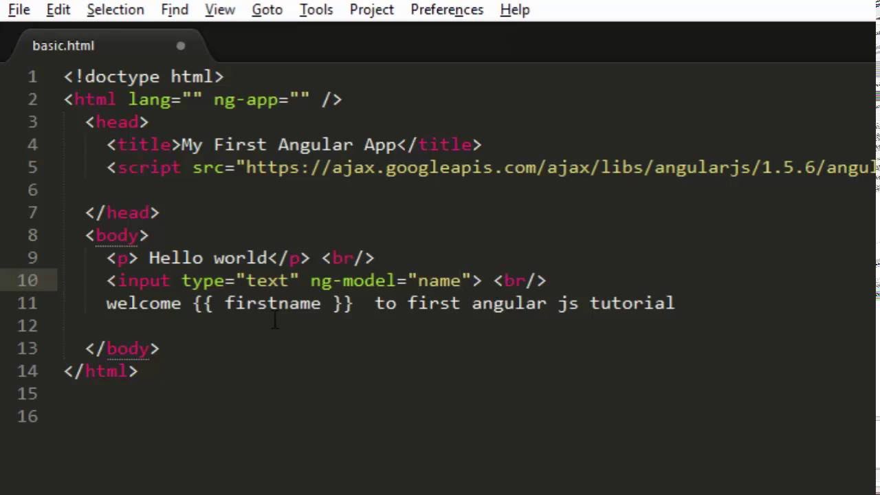 AngularJS Tutorial for Beginners - Hello World in Angular JS