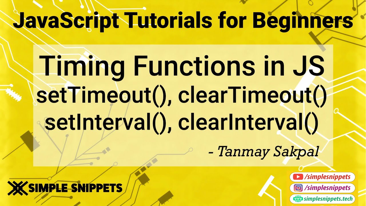 34 - settimeout() and setinterval() functions in JavaScript | Timing Functions in JavaScript