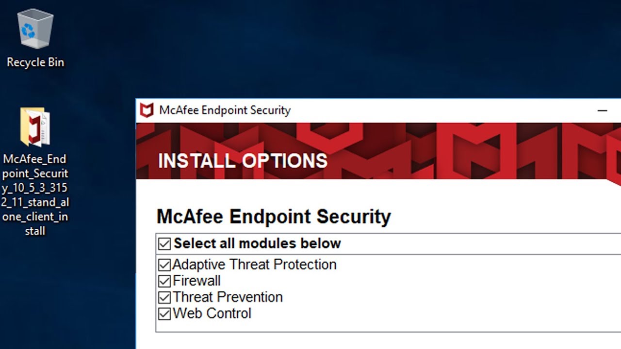 McAfee Endpoint Security 10.5.3 Adaptive Threat Protection, DAC, Real Protect Standalone Install