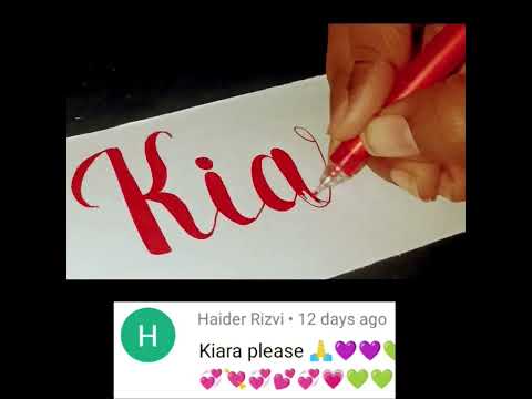 Kiara name calligraphy with pen | #shorts #calligraphy #handlettering #moderncalligraphy #art