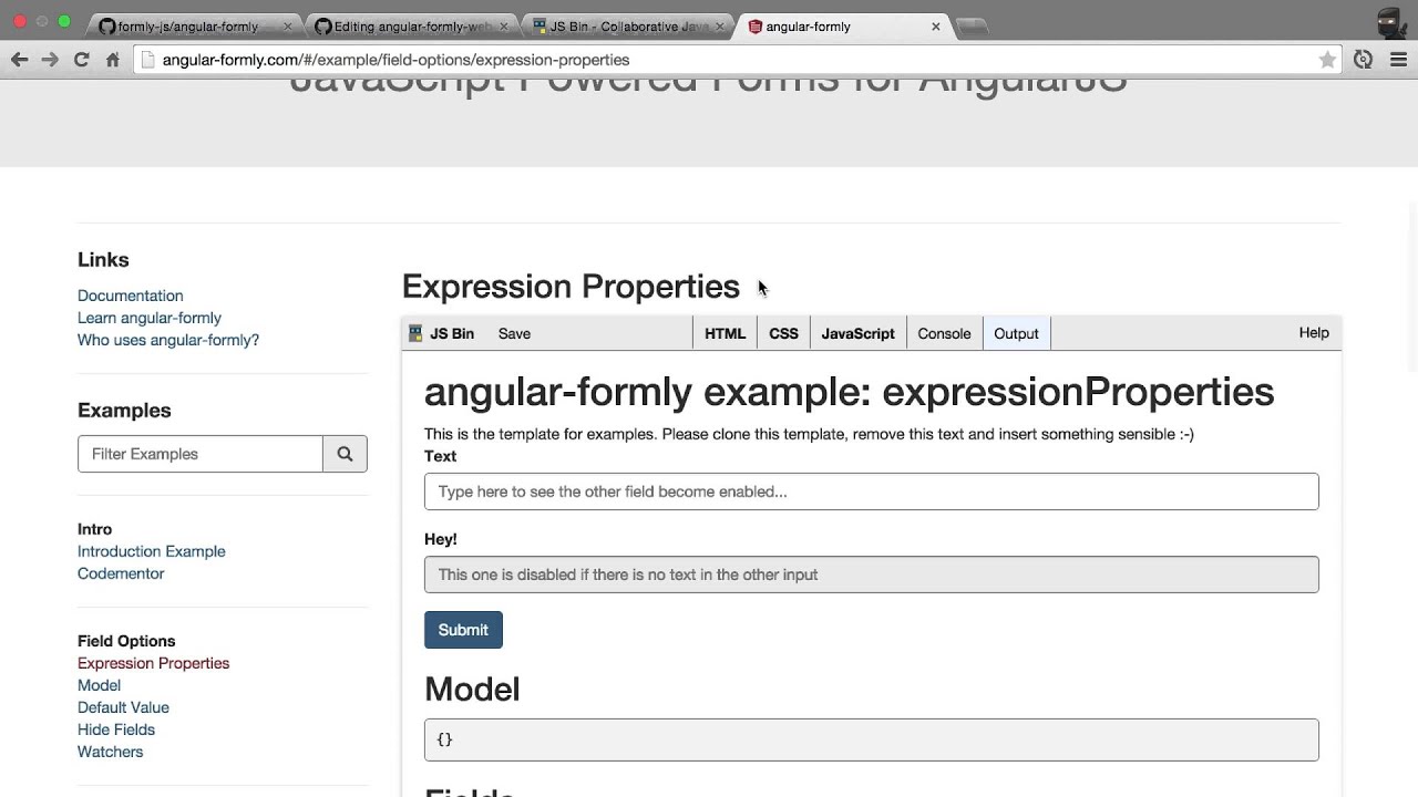 angular-formly: Create an Example