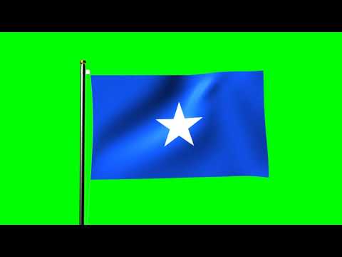 Somalia flag waving over green screen - royalty free footage