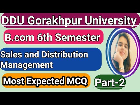 DDU| B.con 6th Semester|Sales and Distribution Management|Most Expected MCQ