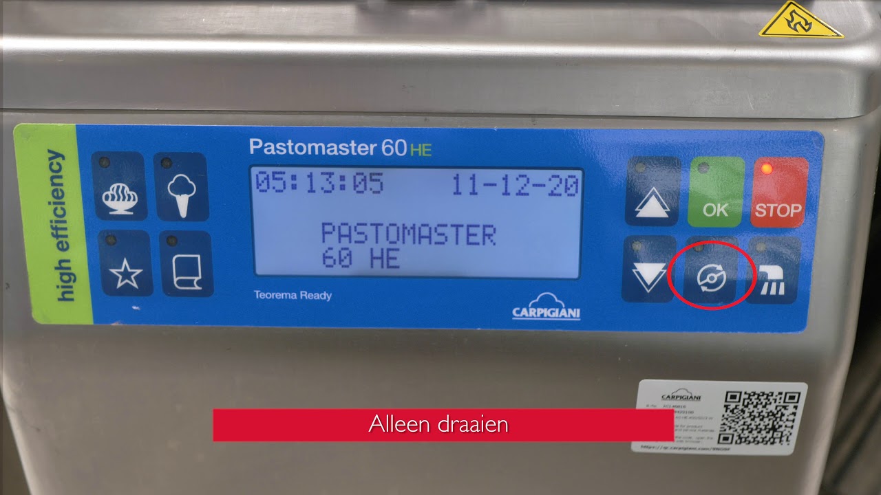 Menu   Carpigiani Pastomaster60 HE