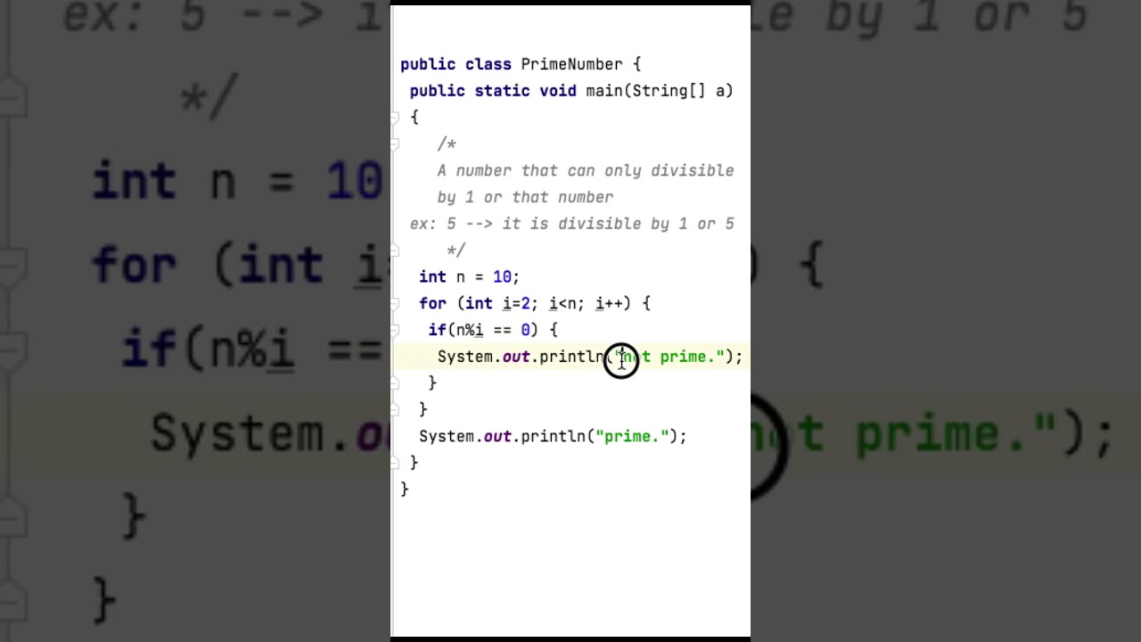 FIND GIVEN NUMBER IS PRIME OR NOT IN JAVA