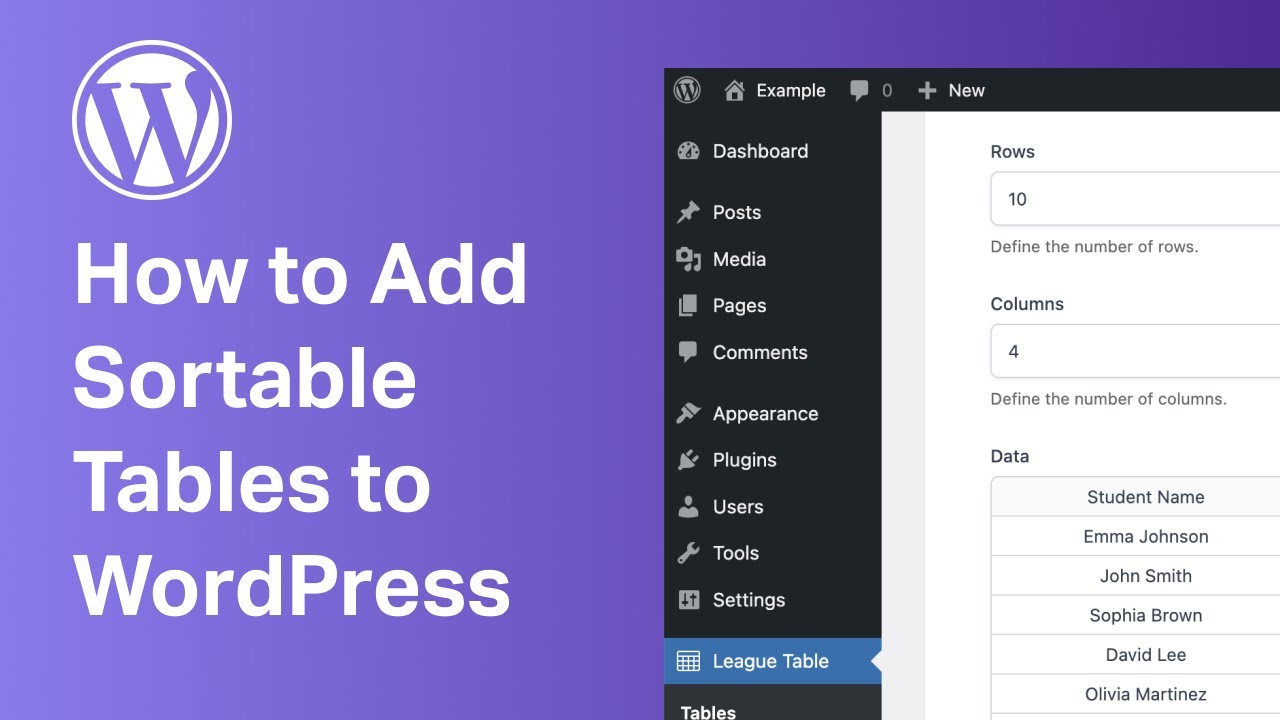How to Create Sortable Tables in WordPress